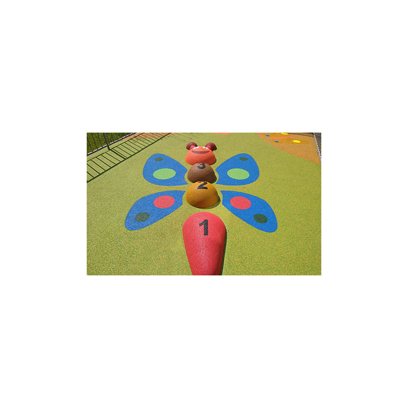 Papillon 3D et Ailes 2D en EPDM pour sol d'aire de jeux