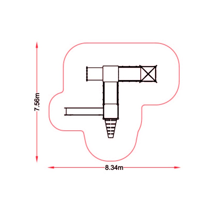 STRUCTURE 3 TOURS avec Toboggan Tunnel et passerelle