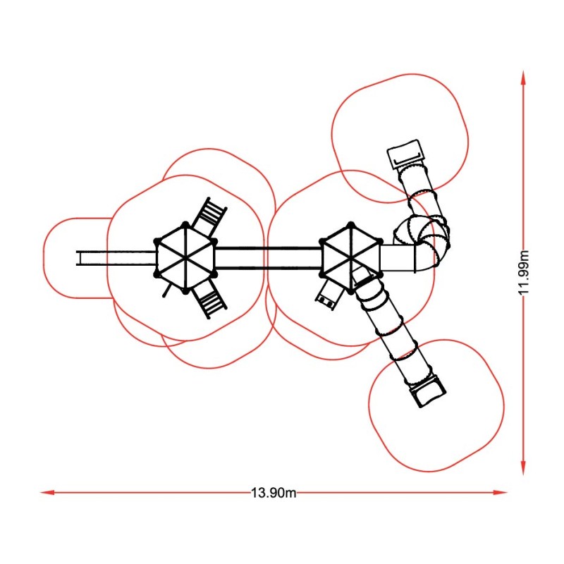 STRUCTURE DE JEUX CHATEAU FORT CONTEMPORAIN 2 TOURS