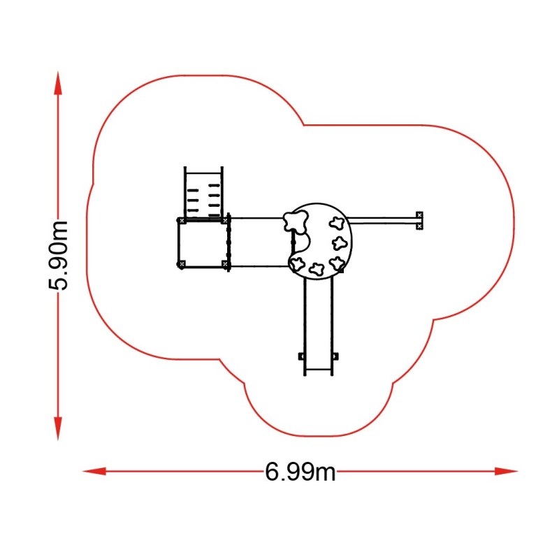STRUCTURE DE JEUX EXTERIEURS des PEINTRES 2 TOURS avec Tunnel et Cordage