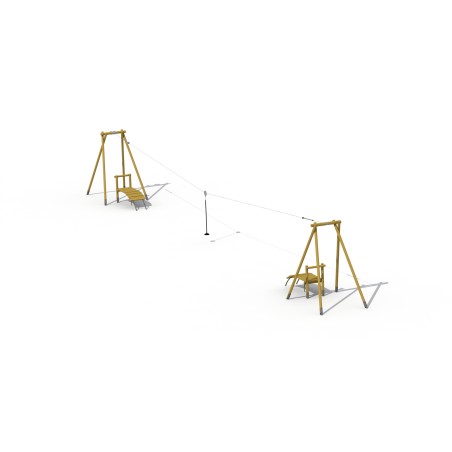 Tyrolienne de 24m ou 32m en Bois avec 2 plateformes